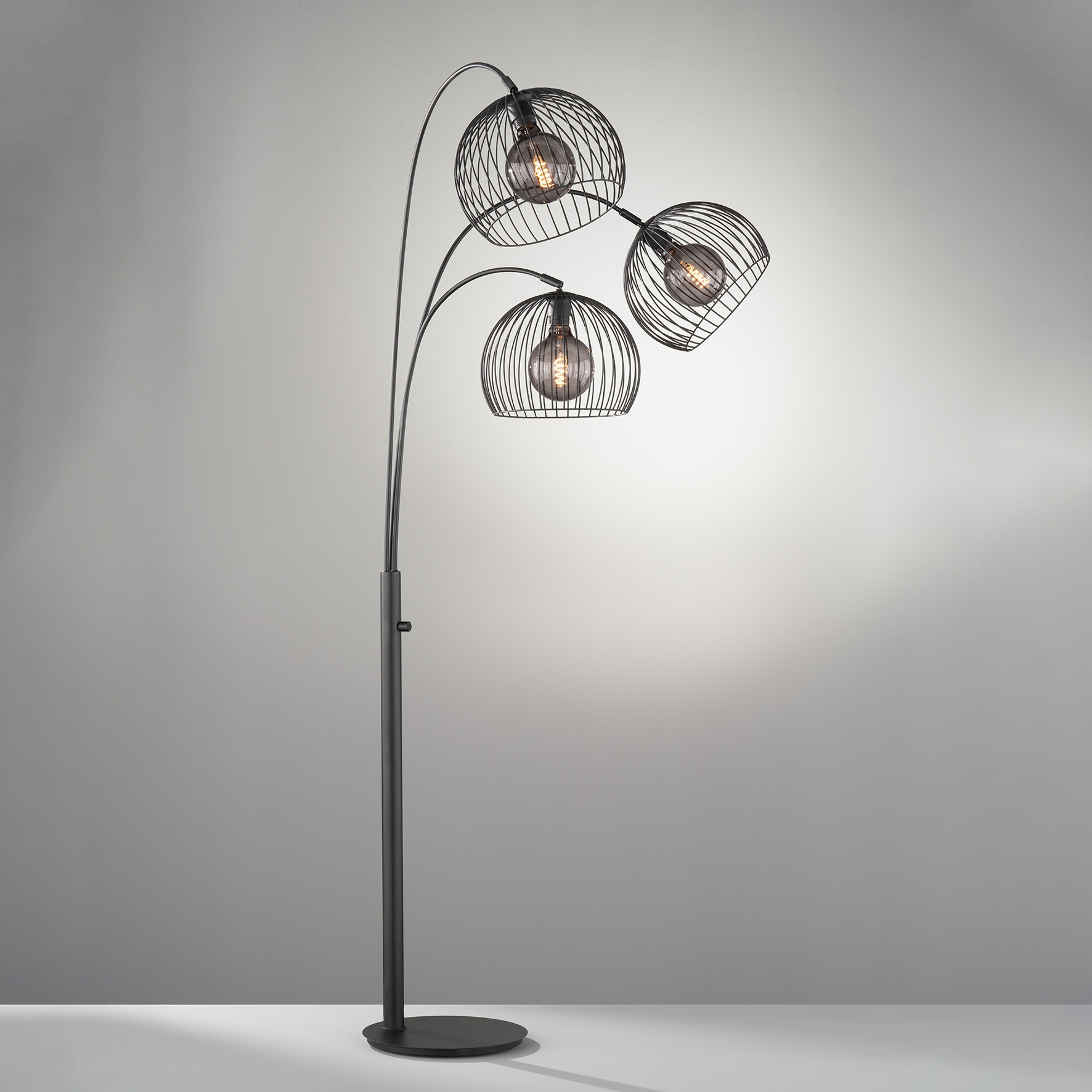 3 Black Wire Shades Floor Lamp | Fairway Furniture - Fairway Furniture