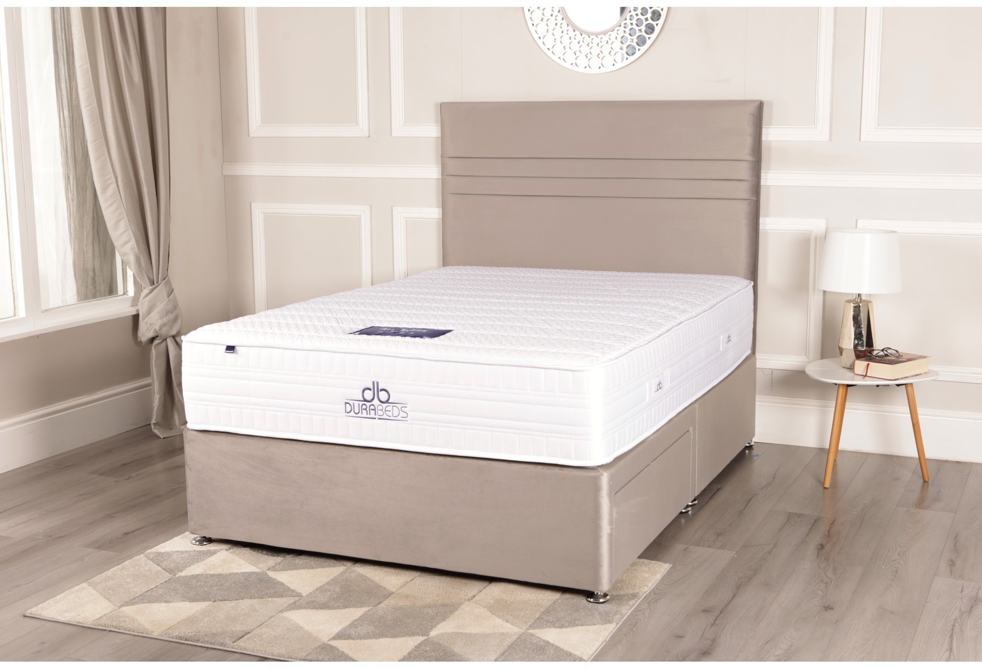 Durabeds Trio Hybrid 1500 4'0 Platform Top Divan Set - Fairway Furniture