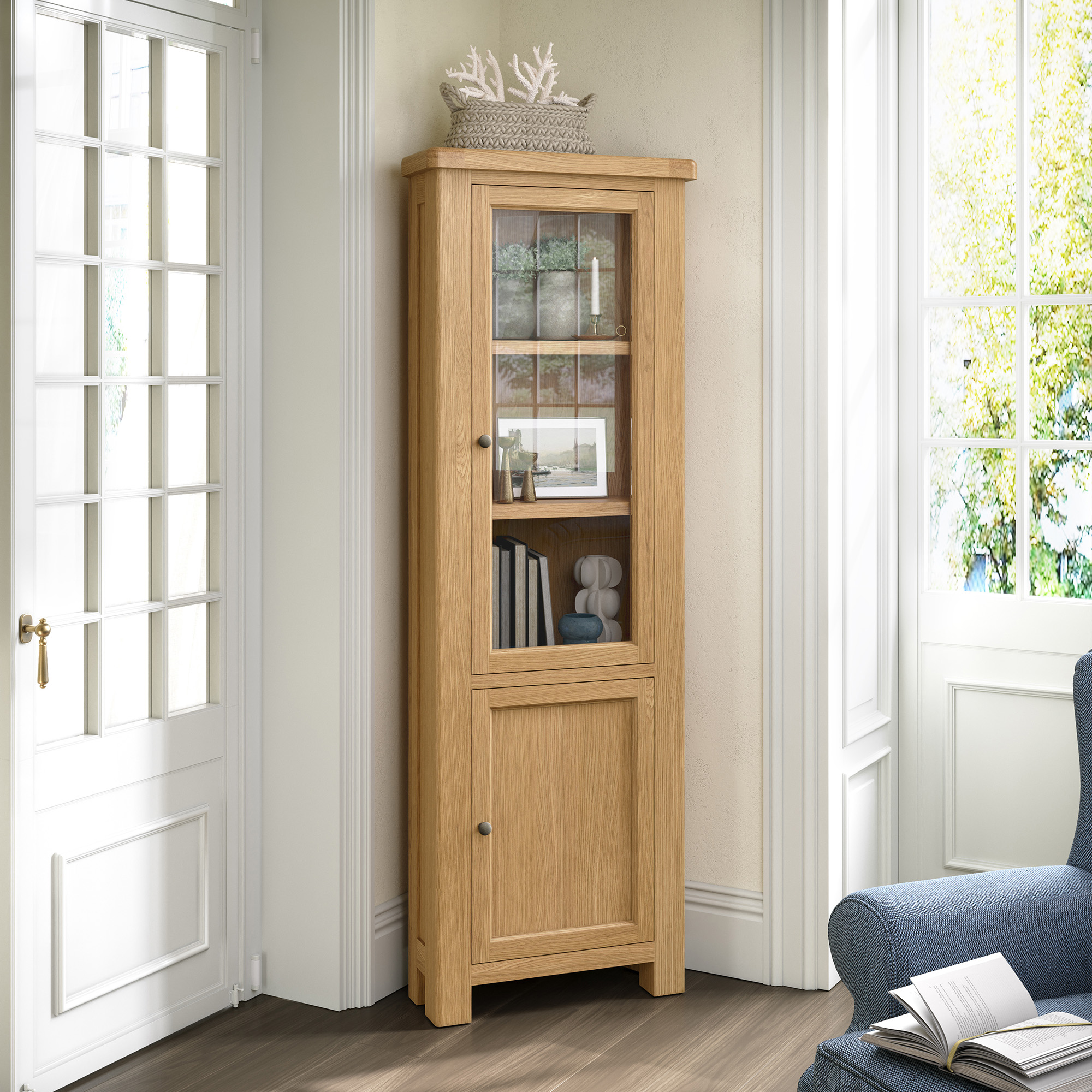 Fairway Furniture Nanterre Glazed Corner Display Unit - Fairway Furniture