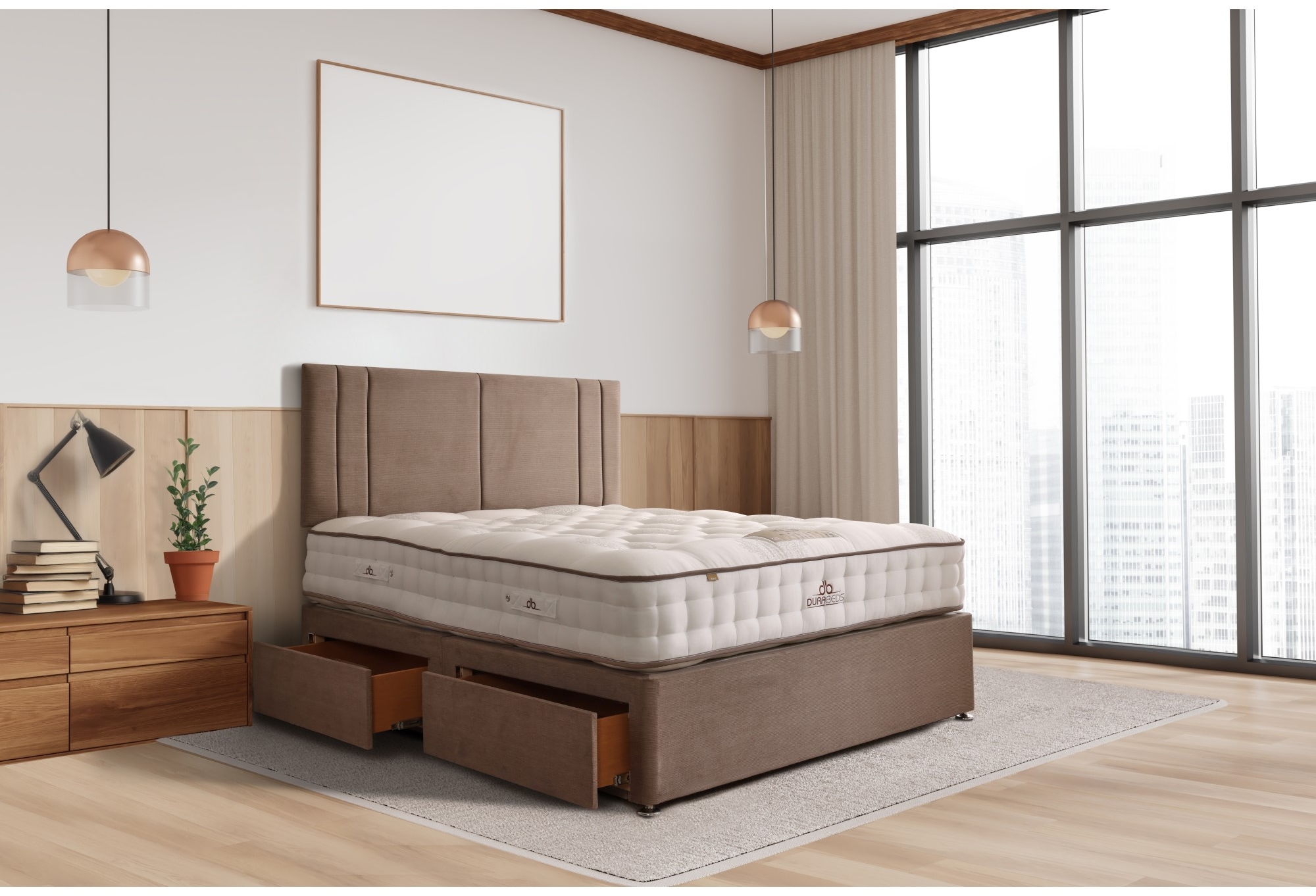 Trio Natural 3000 4'0 Platform Top Divan Set - Free up to 30" Strutted ...