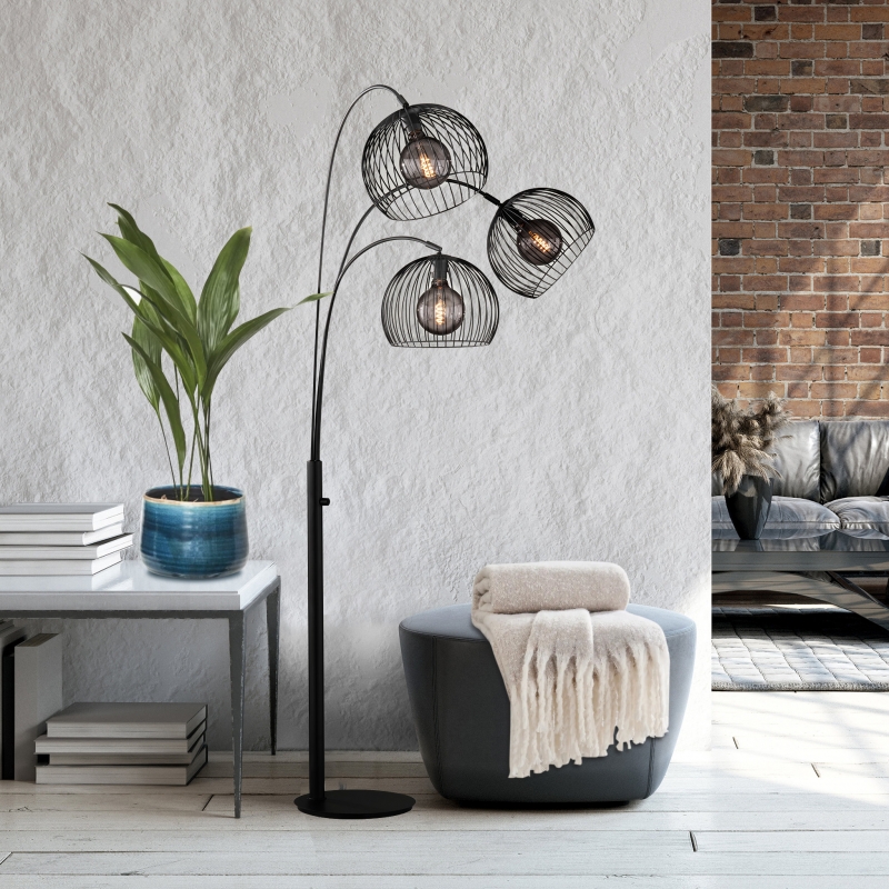 3 Black Wire Shades Floor Lamp | Fairway Furniture - Fairway Furniture