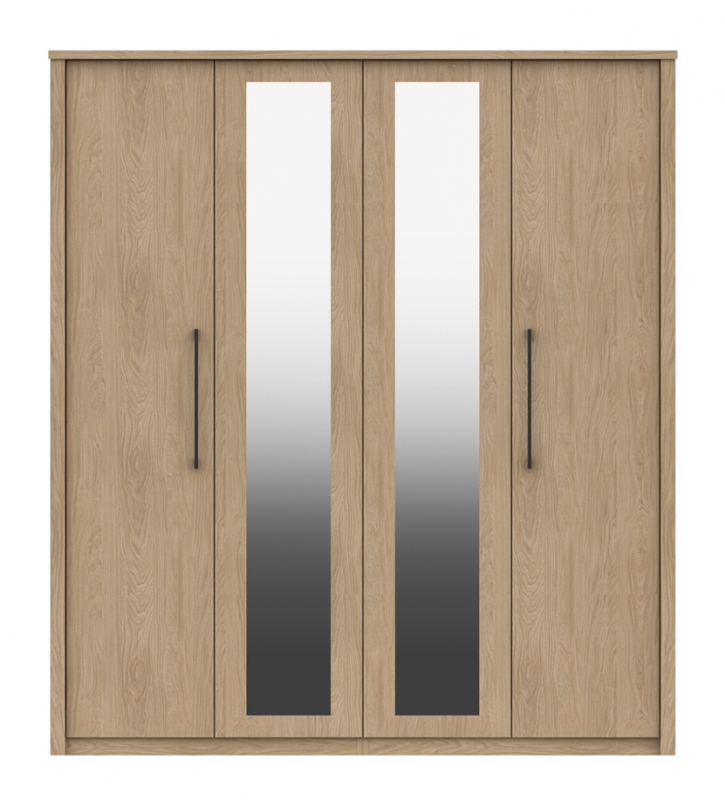 Fairway Furniture Erin 4 Door Wardrobe with 2 Mirrors - Fairway Furniture
