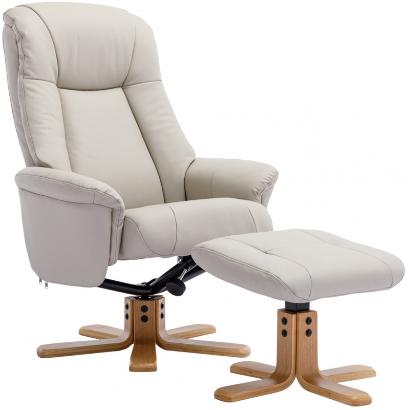 Fairway Furniture Maui Swivel Recliner Chair and Stool Set-Leather ...